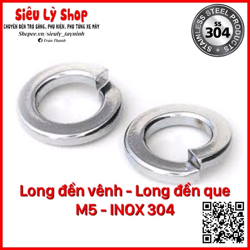 Long đền Vênh - Long đền que M5 INOX 304 (Set 50cái) | Shopee Việt Nam