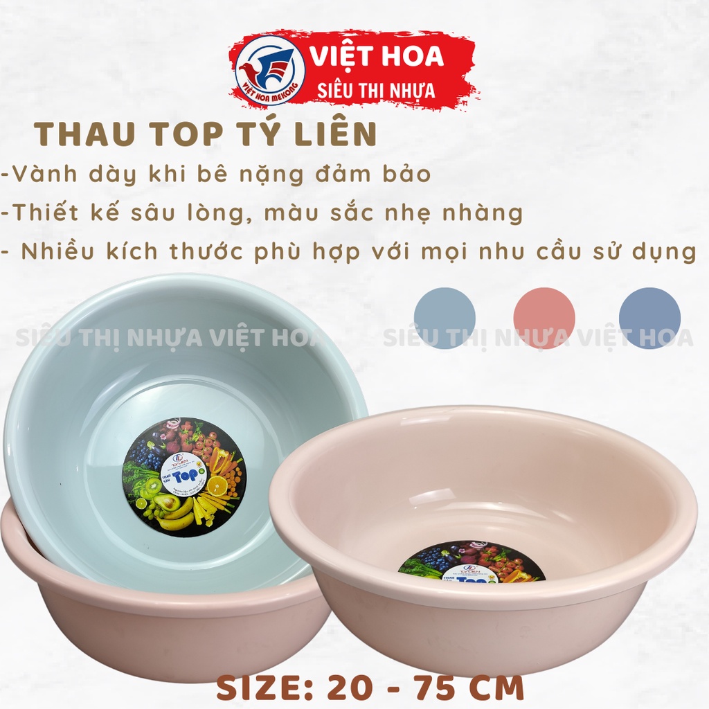 Thau Sâu Top Nhiều Kích Thước, Thau Nhựa, Thau Mủ, Thau Top Tý Liên ...