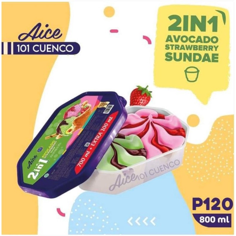 HỘP KEM AICE MIX 2 VỊ BƠ-DÂU 800ML | Shopee Việt Nam