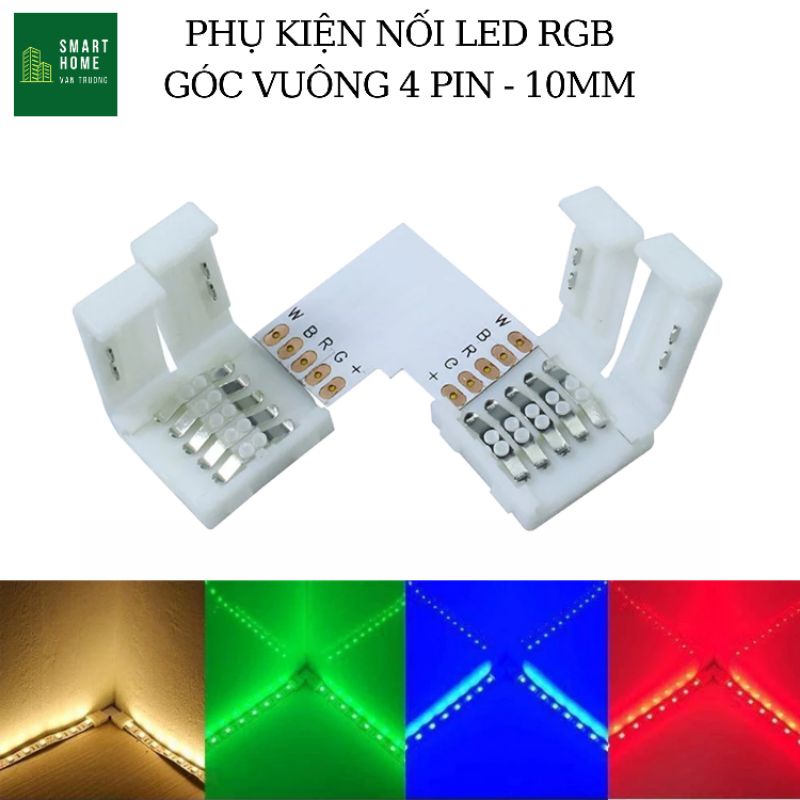 Kẹp nối góc vuông 90 độ cho đèn led RGB, cút nối nhanh 4 pin, Jack LED ...