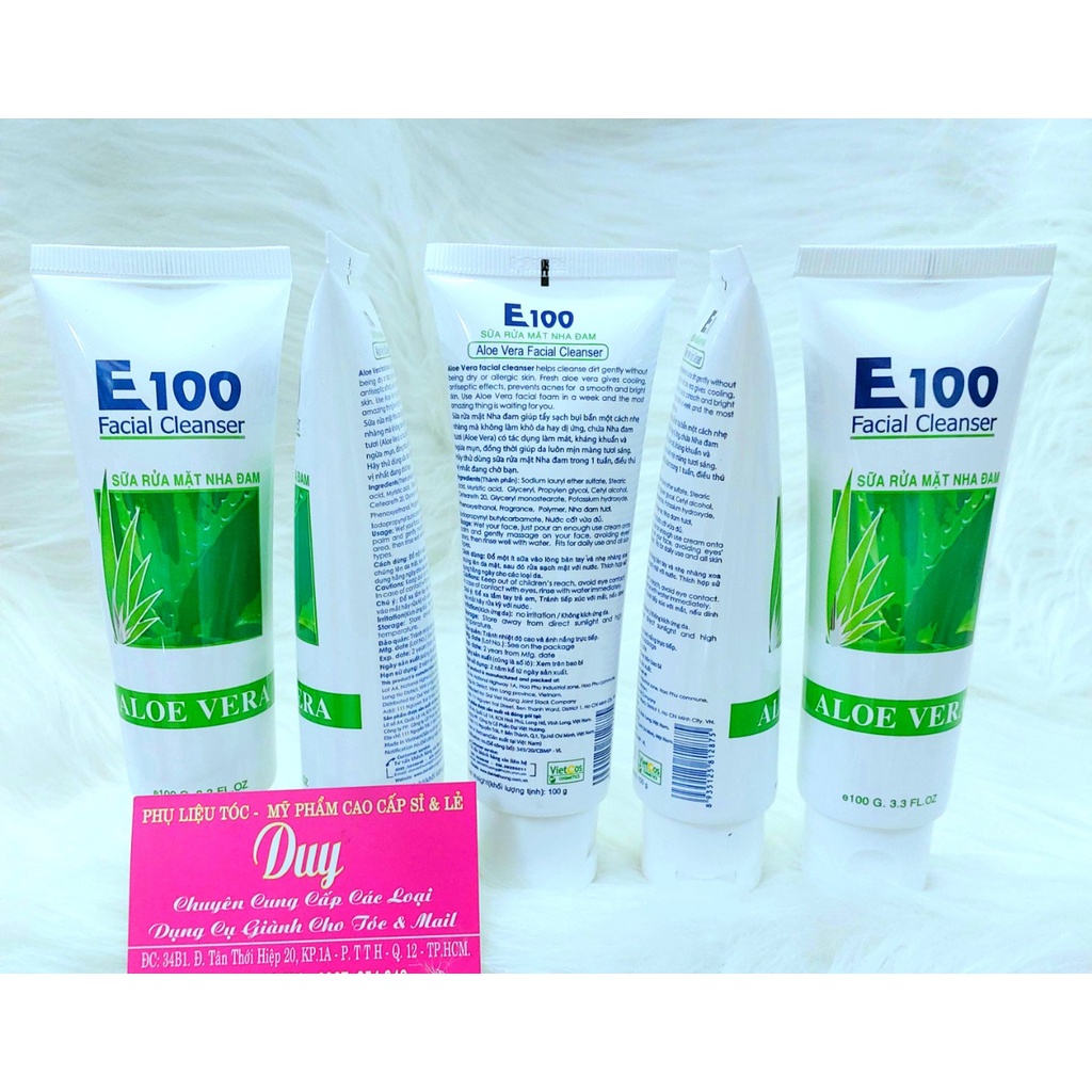 Sữa Rửa Mặt E100 100g - 80g - Nghệ - Bò - Nha Đam Cho Làn Da Sạch Và Sáng Mịn - Hàng Công Ty ...