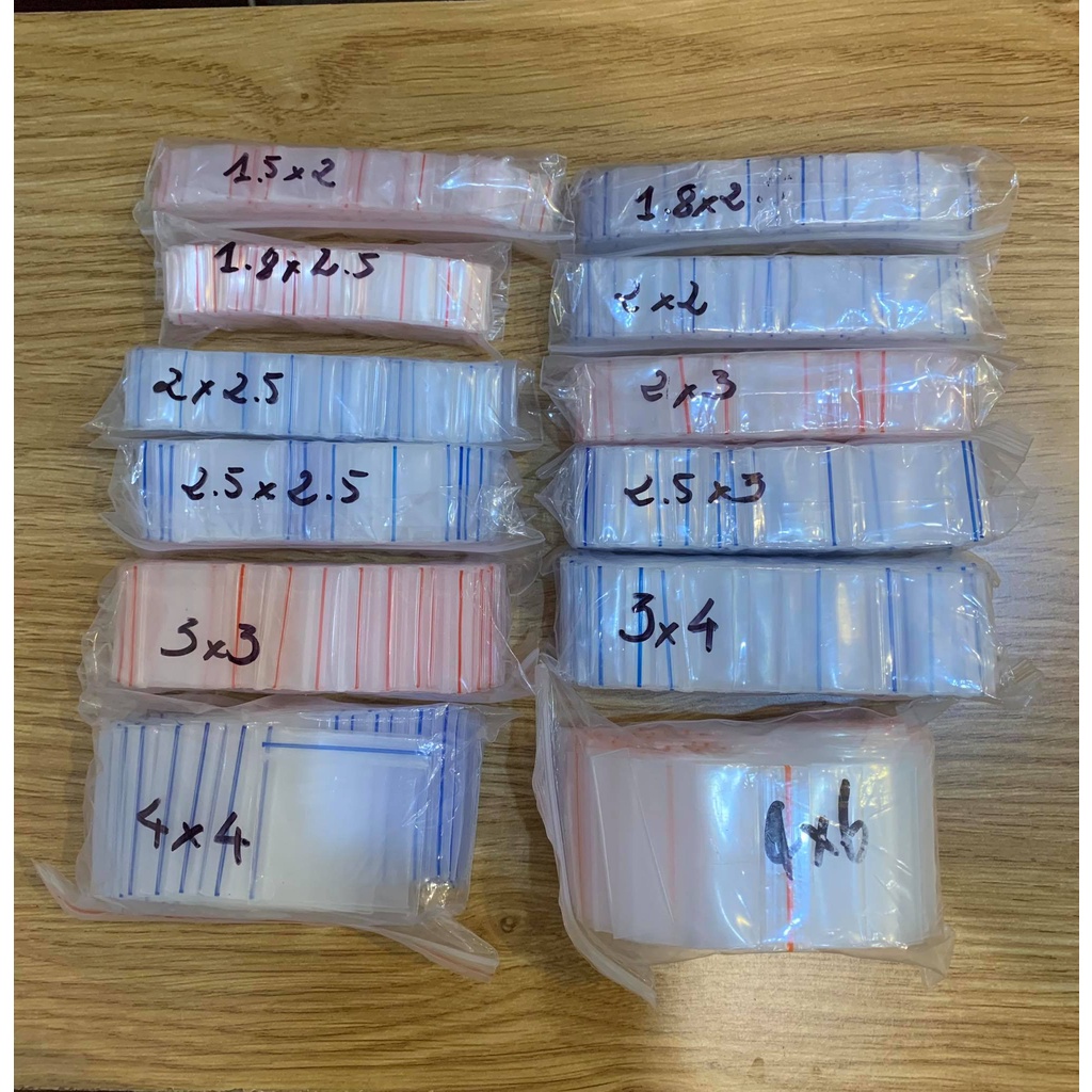 100 túi zip mini, trong suốt + hoa văn họa tiết, túi zip bạc 2 mặt bạc ...