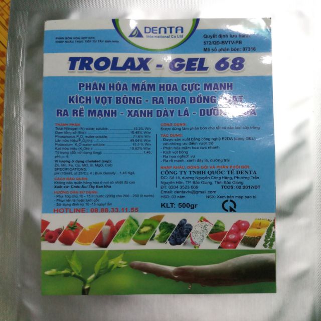 TROLAX - GEL 68 Siêu Lân ( Phân Bón Dạng GEL có hàm lượng Lân hữu hiệu ...
