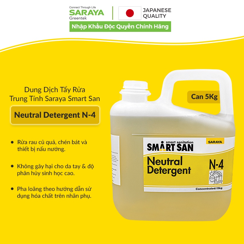 Dung Dịch Tẩy Rửa Trung Tính Saraya Smart San Neutral Detergent N-4 ...