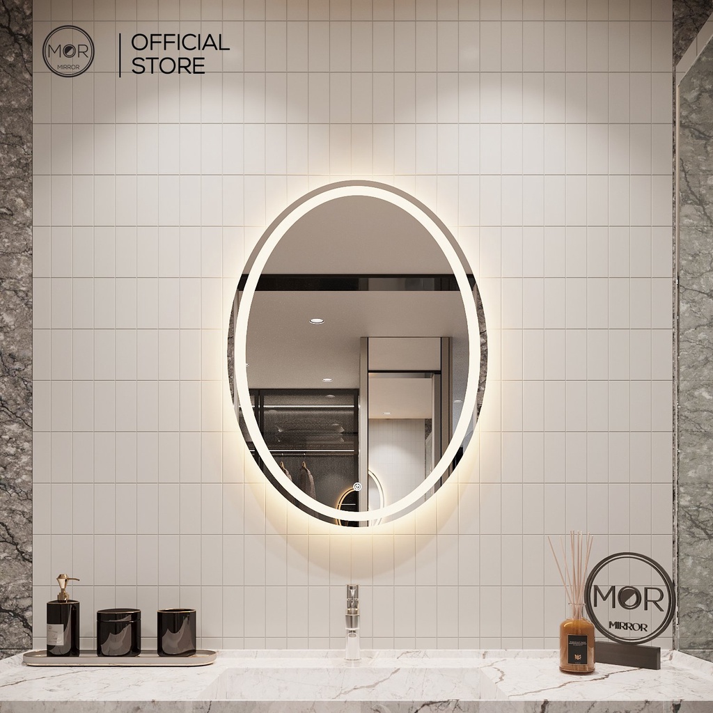 Gương Phòng Tắm Hình Elip Cảm Ứng Led Cao Cấp MOR MIRROR Nhiều Kích ...