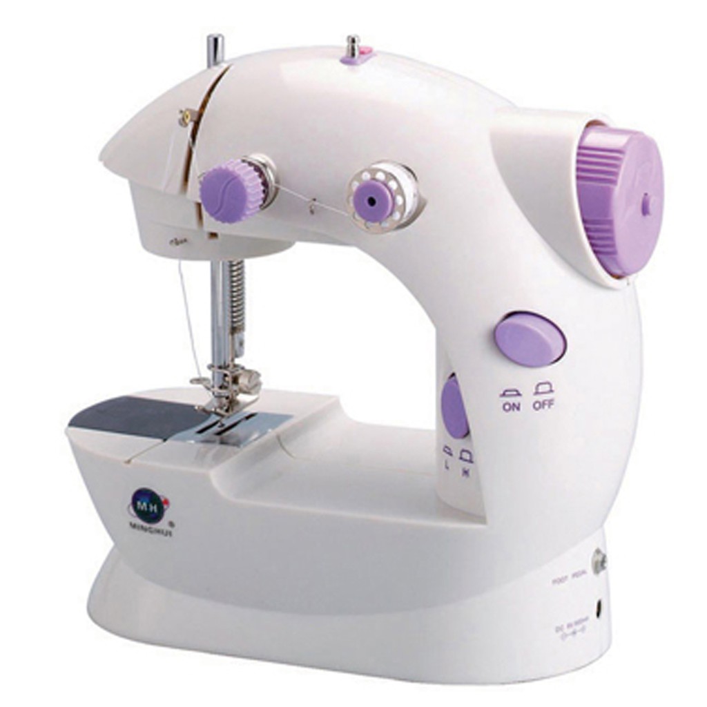 Máy may mini Sewing Machine SM-202A CMD (Trắng phối tím) | Shopee Việt Nam