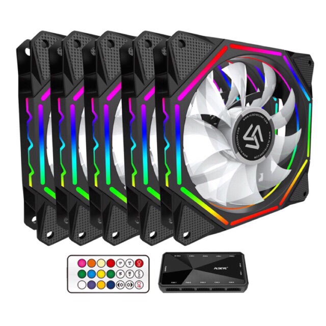 Kit 4 fan+HUB remote EL120 loại mới nhất hãng ALSEYE (dòng cao cấp ...