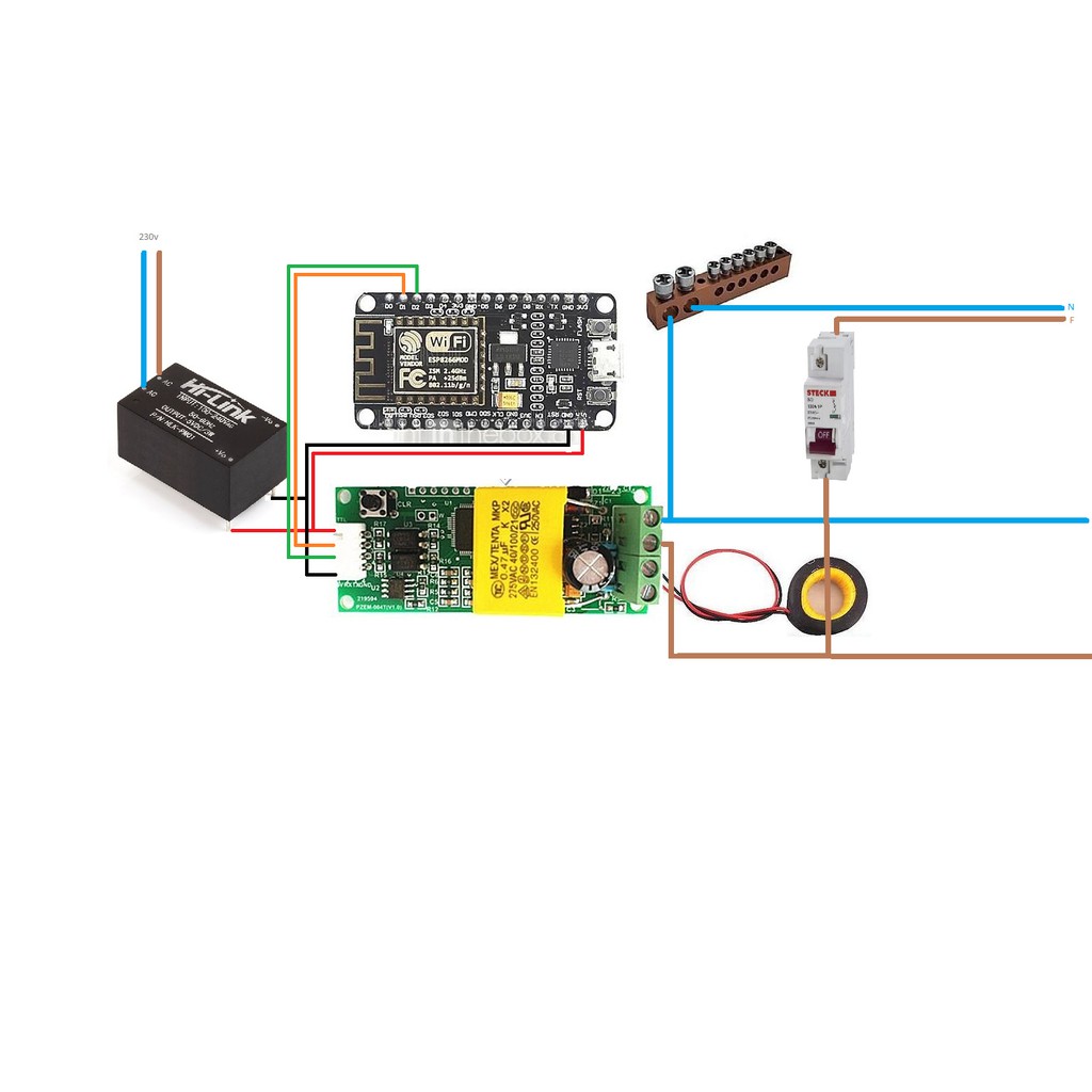 Combo công tơ điện tử wifi esp8266 Nodemcu + PZEM-004T v3.0 nạp sẵn ...