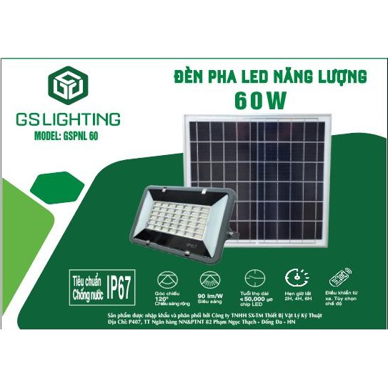 Đèn Pha Năng Lượng Mặt Trời GS Lighting 200W - GSPNL60/120/200W | Shopee Việt Nam