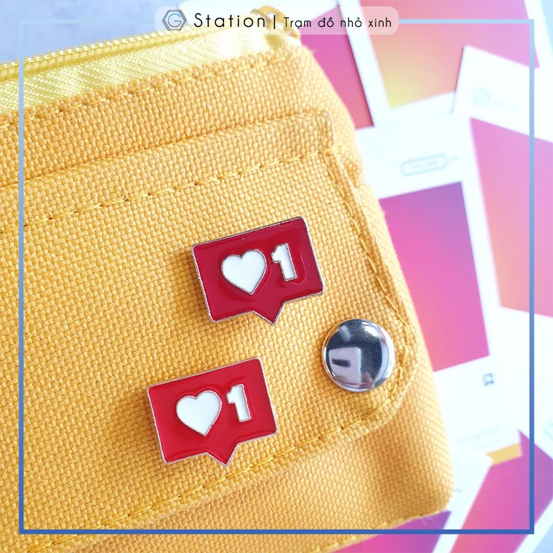 Pin cài áo icon thả tim instagram - GC140 | Shopee Việt Nam