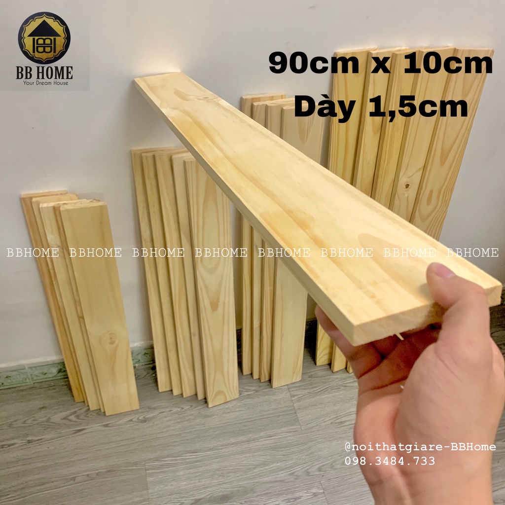 Tấm ván gỗ thông dày 1,3cm x rộng 10cm dài 100-90-80-70cm đã bào láng mịn | Shopee Việt Nam