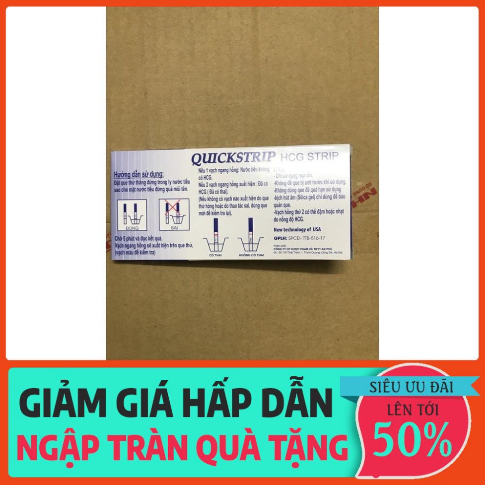 QUE THỬ THAI NHANH QUICKSTICK (1 CÁI/HỘP) | Shopee Việt Nam