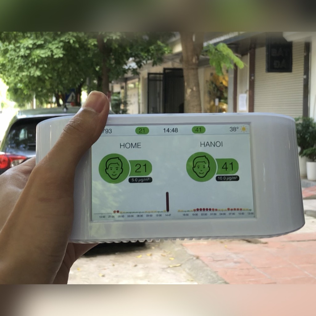 Máy chất lượng không khí, đo nồng độ bụi mịn PM2.5 IQAir AirVisual Pro ...