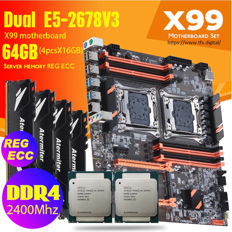 Main Dual X79 X99 hỗ trợ xeon E5 2670v3 / 2673v3 / 2680v3 / 2690v3 ...