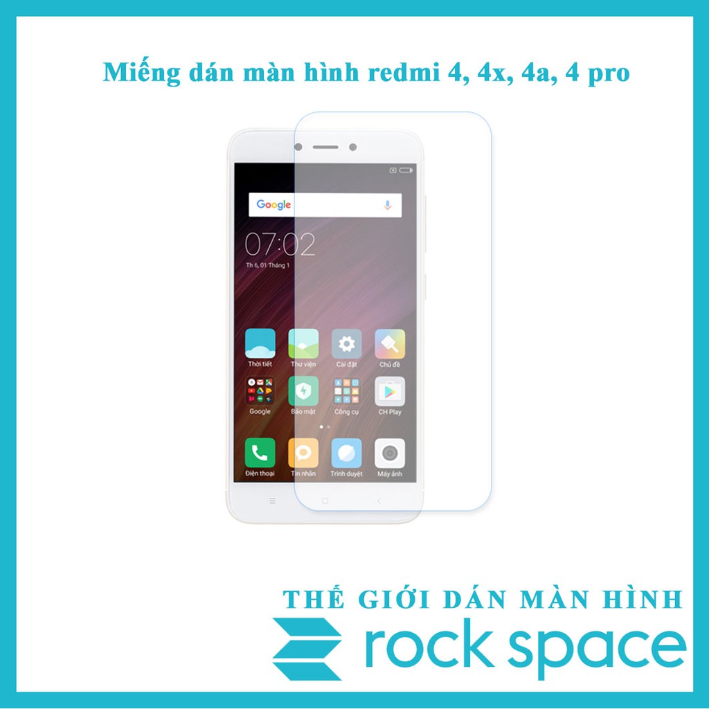 Miếng dán màn hình Redmi 4, 4A, 4X, 4 Pro Chính hãng Rock Space ...