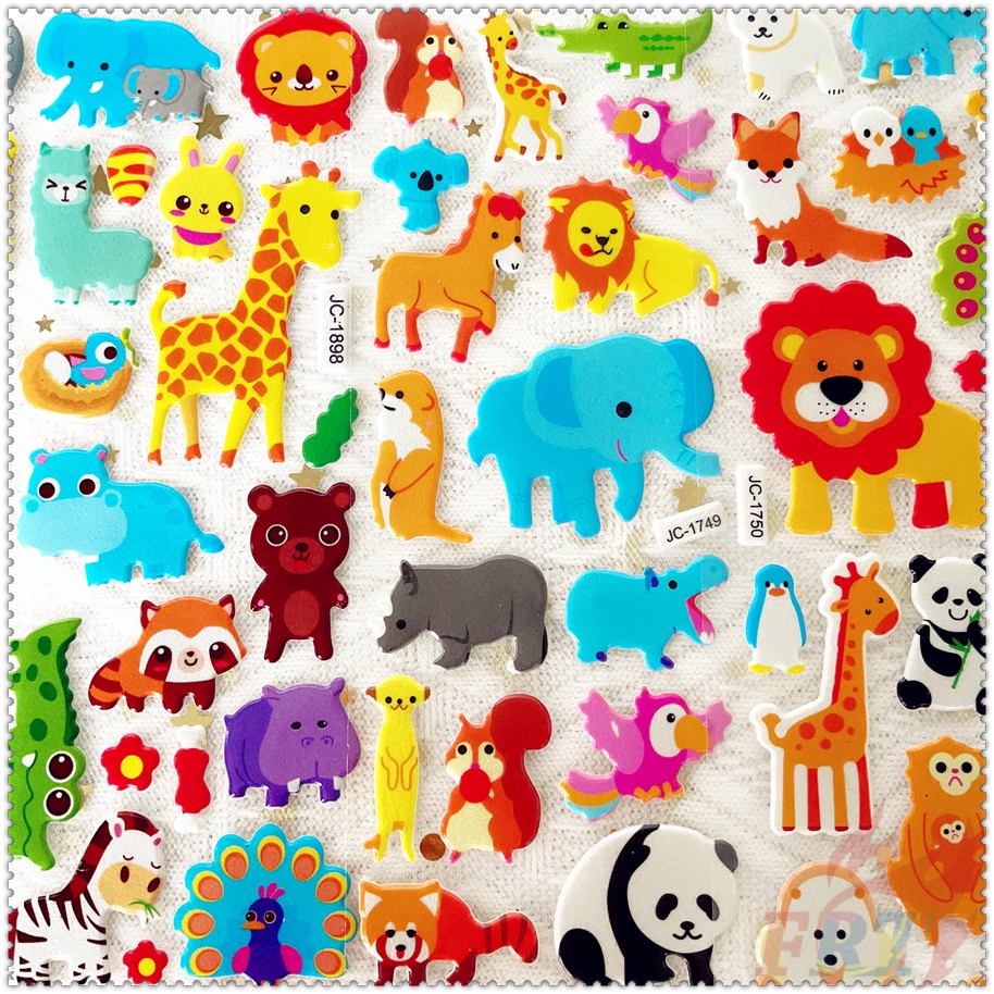 Animal Zoo Q-1 DIY Rewards Sticker 1 Sheet 3D Puffy Bubble Stickers ...