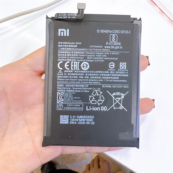 Pin gắn trong Xiaomi Redmi Note 9s - BN55, bảo hành đổi trả. | Shopee ...