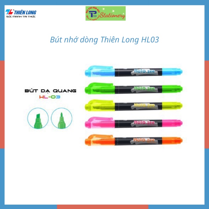 Bút nhớ dòng, bút dạ quang 2 đầu Thiên Long chính hãng màu cam, vàng ...