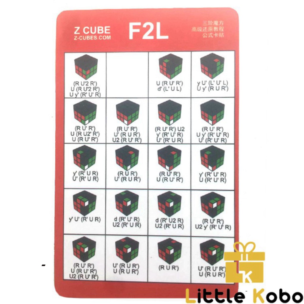 Bộ Card Công Thức CFOP Giải Rubik Tốc Độ Cao Công Thức F2L OLL PLL ...
