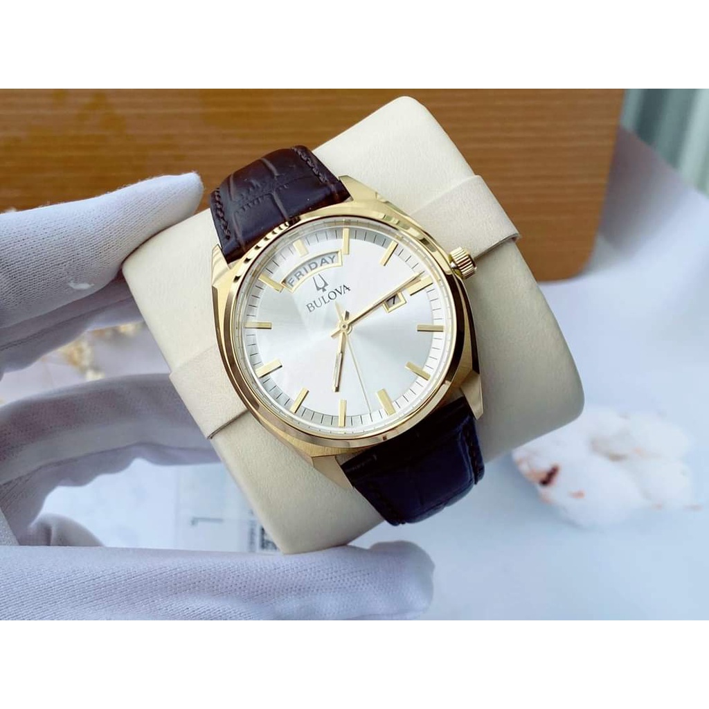 Đồng hồ nam chính hãng Bulova 97C106 - Máy quartz pin - Kính cứng - Dây ...