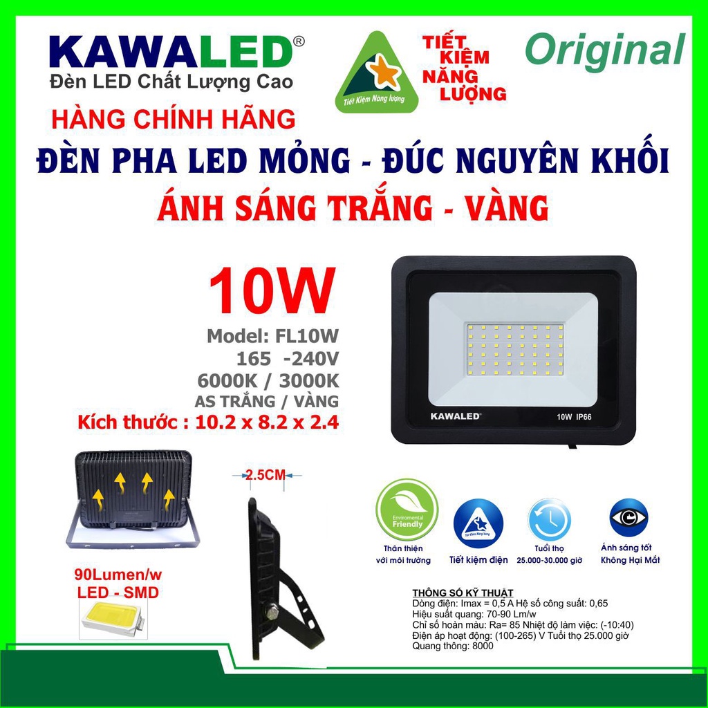 ĐÈN PHA LED MỎNG ĐÚC NGUYÊN KHỐI FL10W-50W-T/V. | Shopee Việt Nam