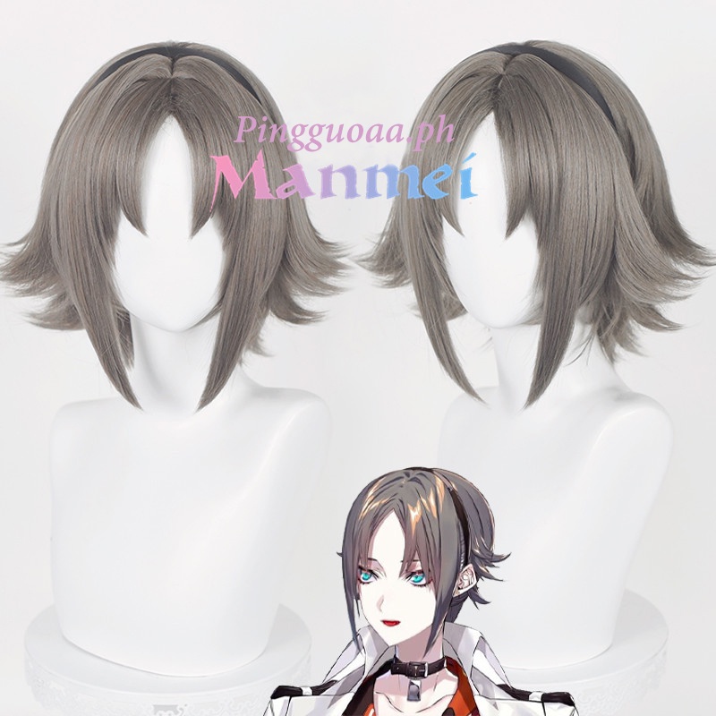 Manmei VTuber Mysta Rias Cosplay Wig NIJISANJI Luxiem Short Grey Hair ...