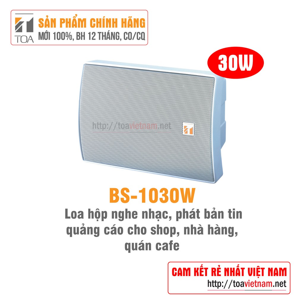 Loa hộp, loa nghe nhạc màu trắng 30W: TOA BS-1030W | Shopee Việt Nam