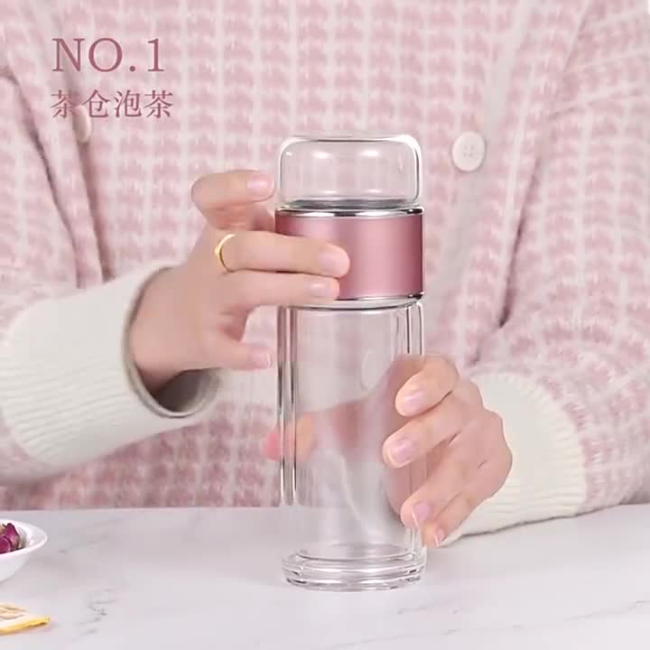 Bình pha trà thuỷ tinh 2 lớp cao cấp có lõi lọc chịu nhiệt cao từ -20 đến 140 độ C dung tích ...