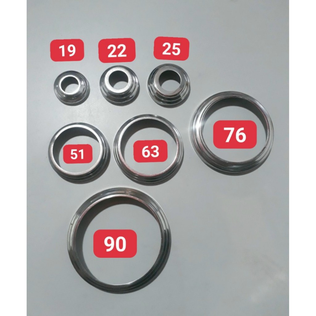 10 CÁI CHÂN ĐẾ INOX 304 KT D16-D19-D22-D25-D32-D38-D42-D51-D60-D63-D76 ...