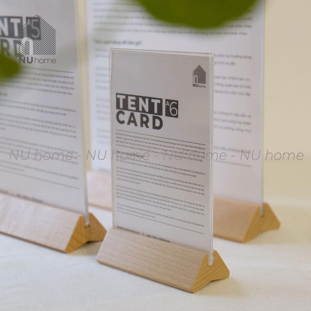 Menu mica đế gỗ - Tent card mẫu 2 | NU home | standee để bàn được thiết ...