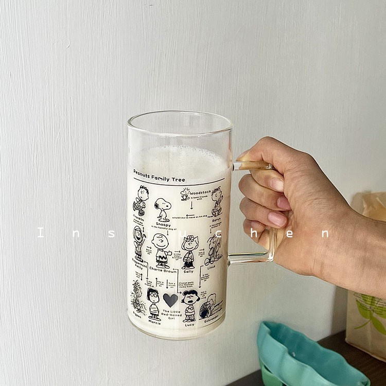 Snoopy snoopy hàn quốc ly thủy tinh dung tích lớn ly nước Charlie gia ...