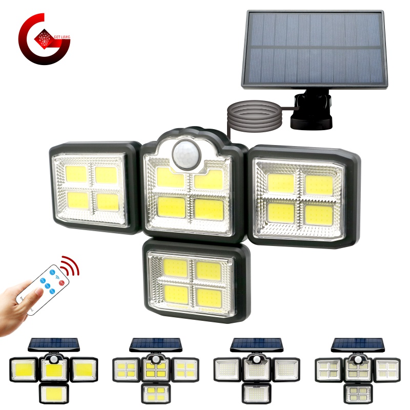 Đèn LED 4 Đầu Liang 192 / 198 COB Cảm Biến Chuyển Động Chống Nước 3 Chế Độ Kèm Điều Khiển Từ Xa ...