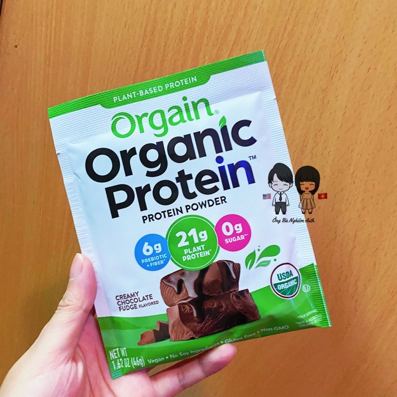 [ HÀNG MỸ CÓ BILL ] Túi 46gr Bột Protein thực vật hữu cơ Orgain Creamy ...