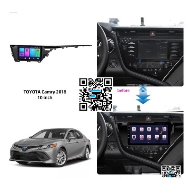 MẶT DƯỠNG LẮP DVD ANDROID CHO XE CAMRY 2019-2021 +4G 10 INCH- CÓ JACK ...