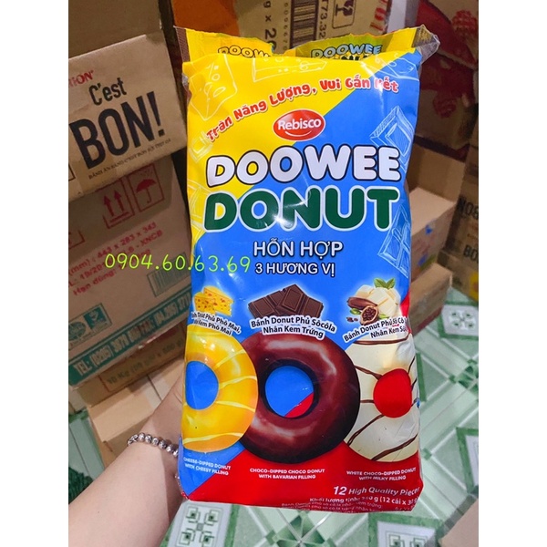 Bánh DOOWEE DONUT 3 Hương Vị ( 360g 12 cái x 30g) | Shopee Việt Nam
