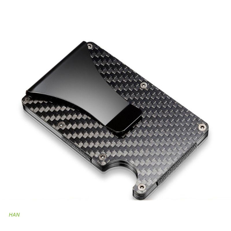 HAN RFID Wallet Carbon Fiber Money Clip Wallet Aluminum Credit Card ...