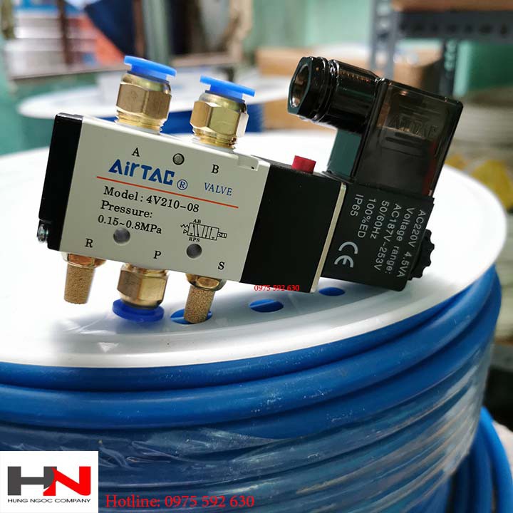 SALE Van điện từ khí nén - 4v210-08 có loại sịn đủ cút nối nhanh ống 8mm | Shopee Việt Nam