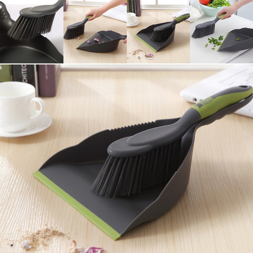 Mini Table Top Keyboard Brush with Dustpan Small Broom Set Stool ...
