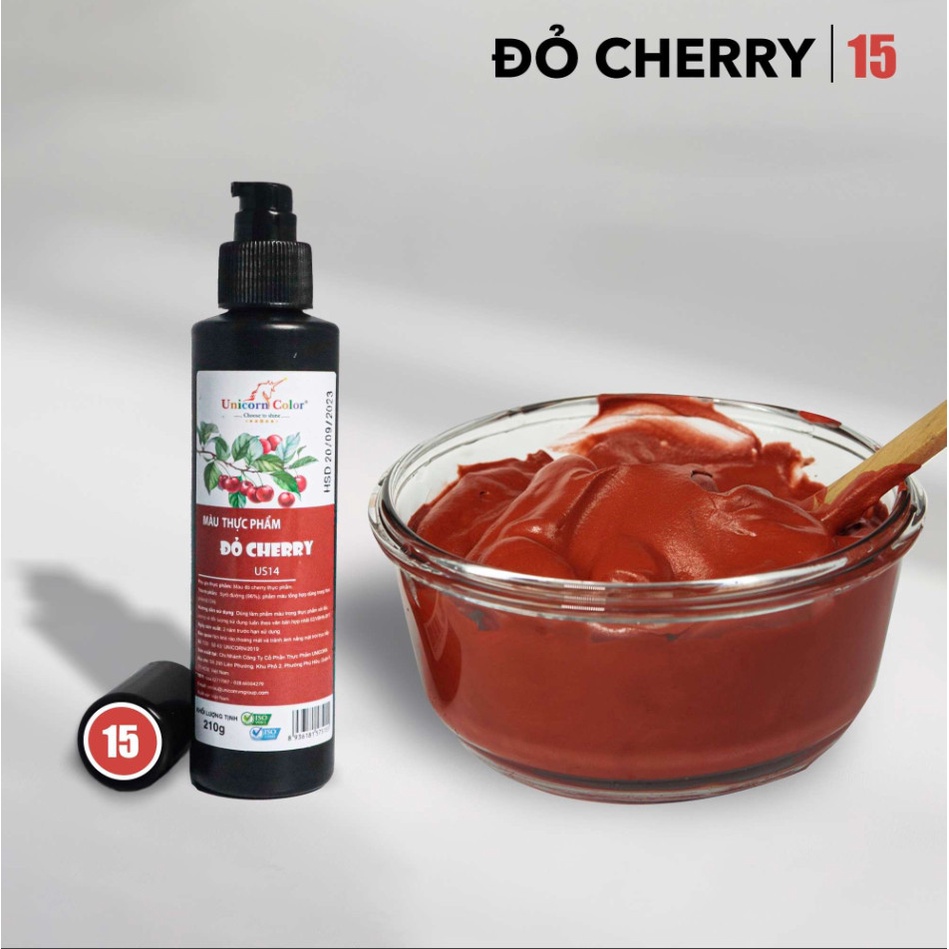 Màu thực phẩm 210g - Đỏ cherry MS15 (Syrup color Cherry red) - Unicorn ...