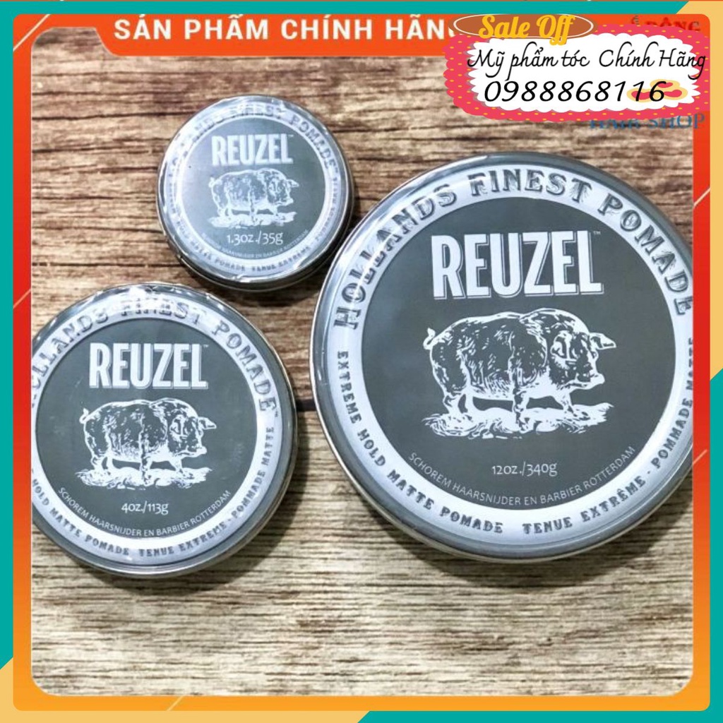 Sáp vuốt tóc Nam Reuzel (wax con heo) Extreme Hold Matte Pomade giữ nếp ...