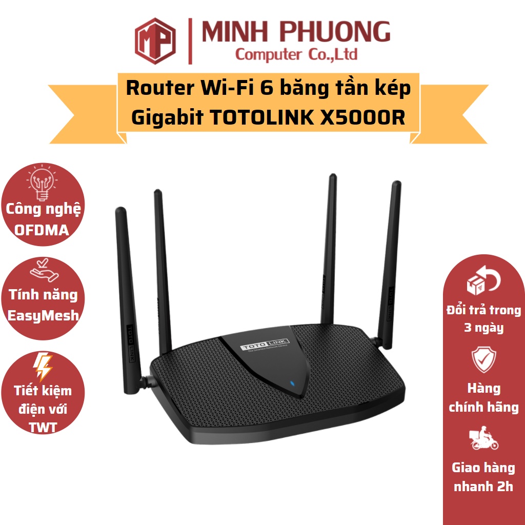 Bộ phát wifi TOTOLINK X5000R - Router WiFi 6 băng tần kép Gigabit ...