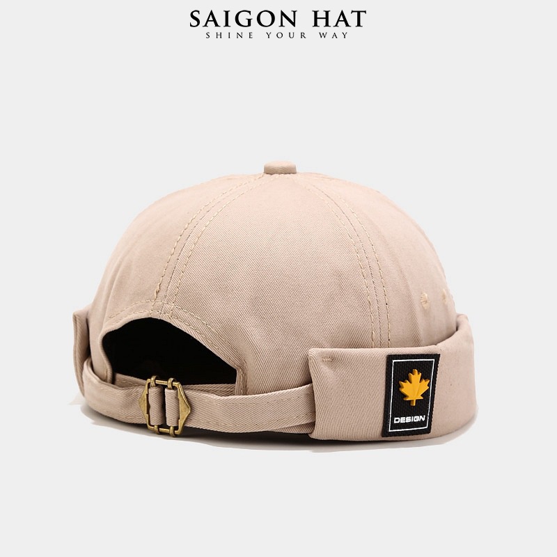 Mũ nón tròn miki hat nam nữ không vành lá phong chuẩn form đẹp lưỡi ...