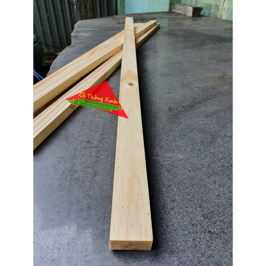 Thanh gỗ thông rộng 3cm x dày 1.5cm x dài 1m5-1m2-1m-80cm đã bào 4 mặt ...