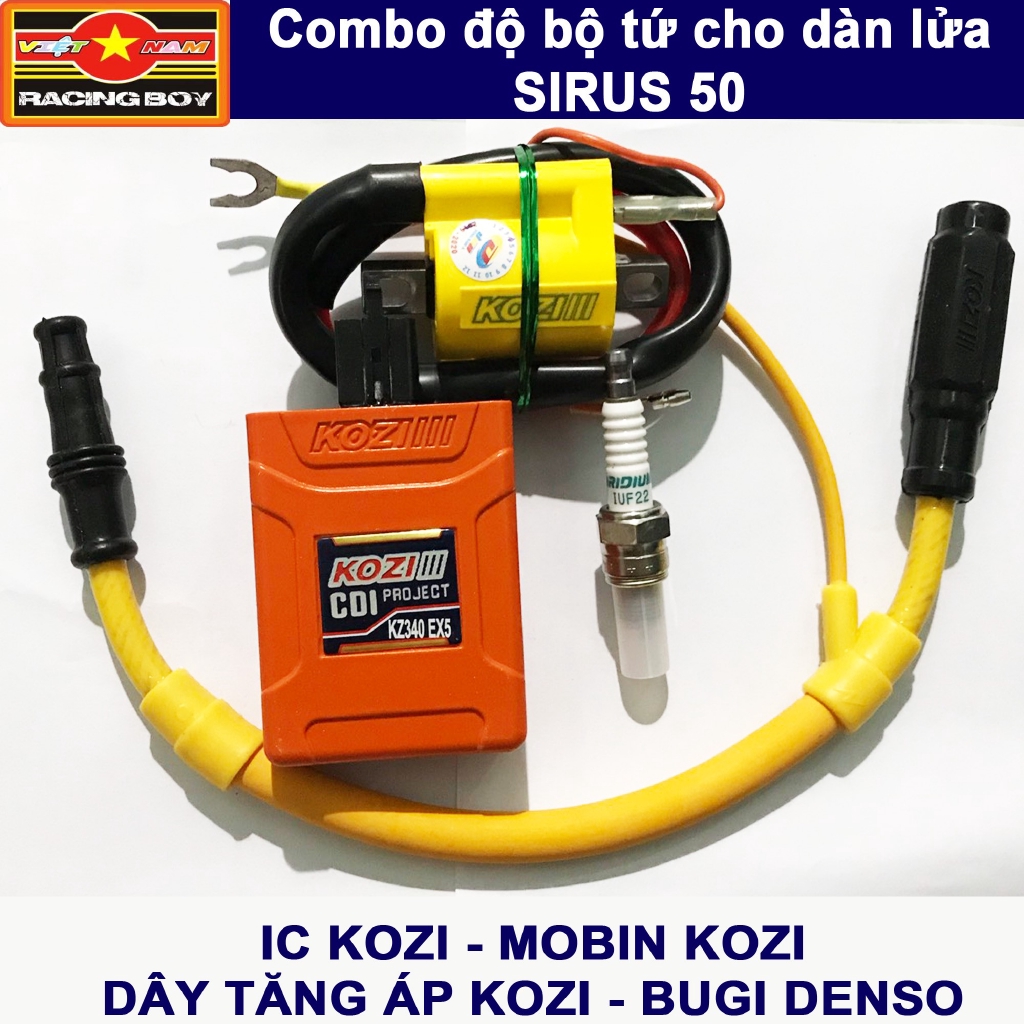 Combo độ full bộ tứ dàn lửa dành cho Wave Dream 100, Sirius 50, Exciter 50, Elegant 50, Cup ...