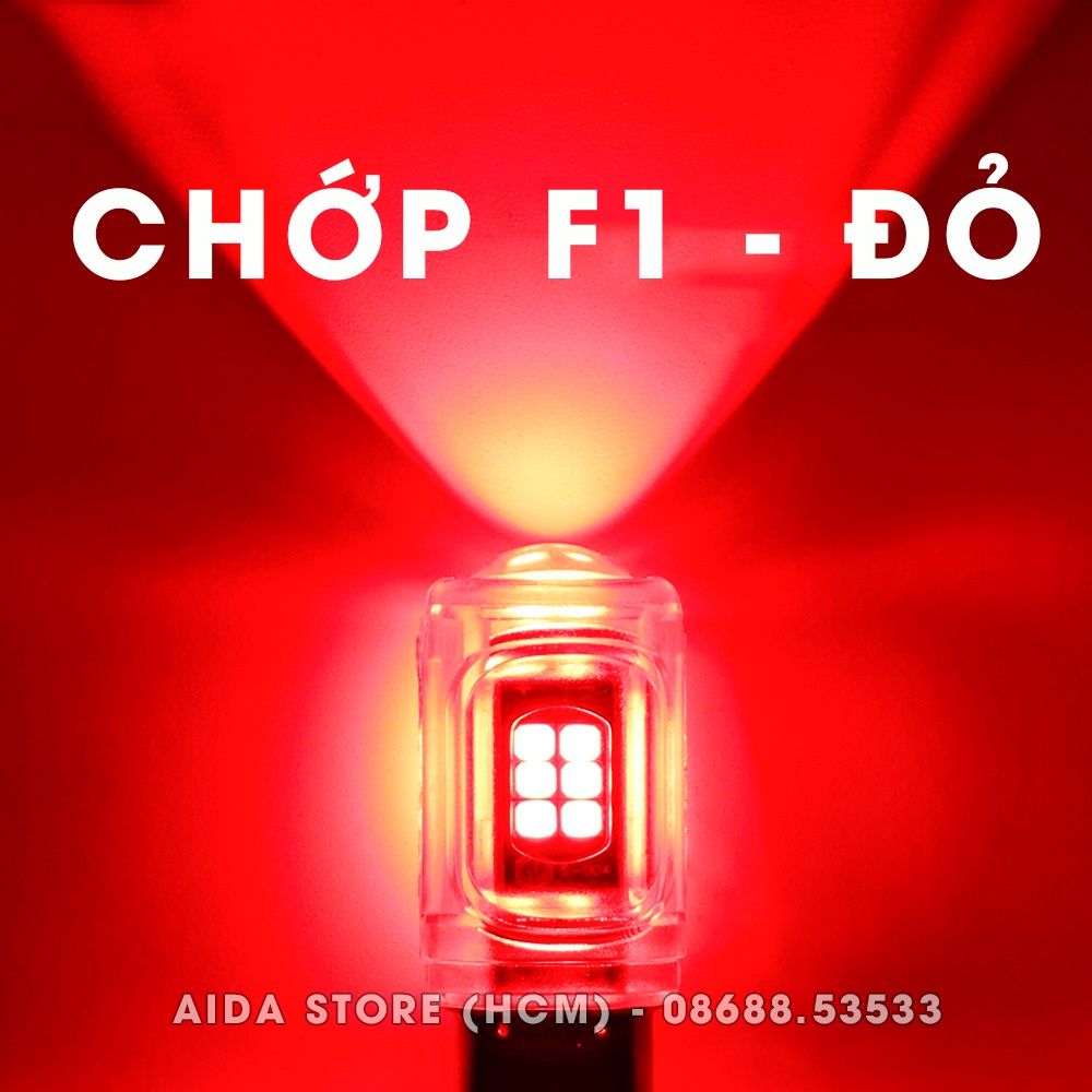 Đèn phanh stop chớp F1 1157 16smd CREE thấu kính max sáng cho xe máy, ô tô DC12v BAY15D 2 tim ...