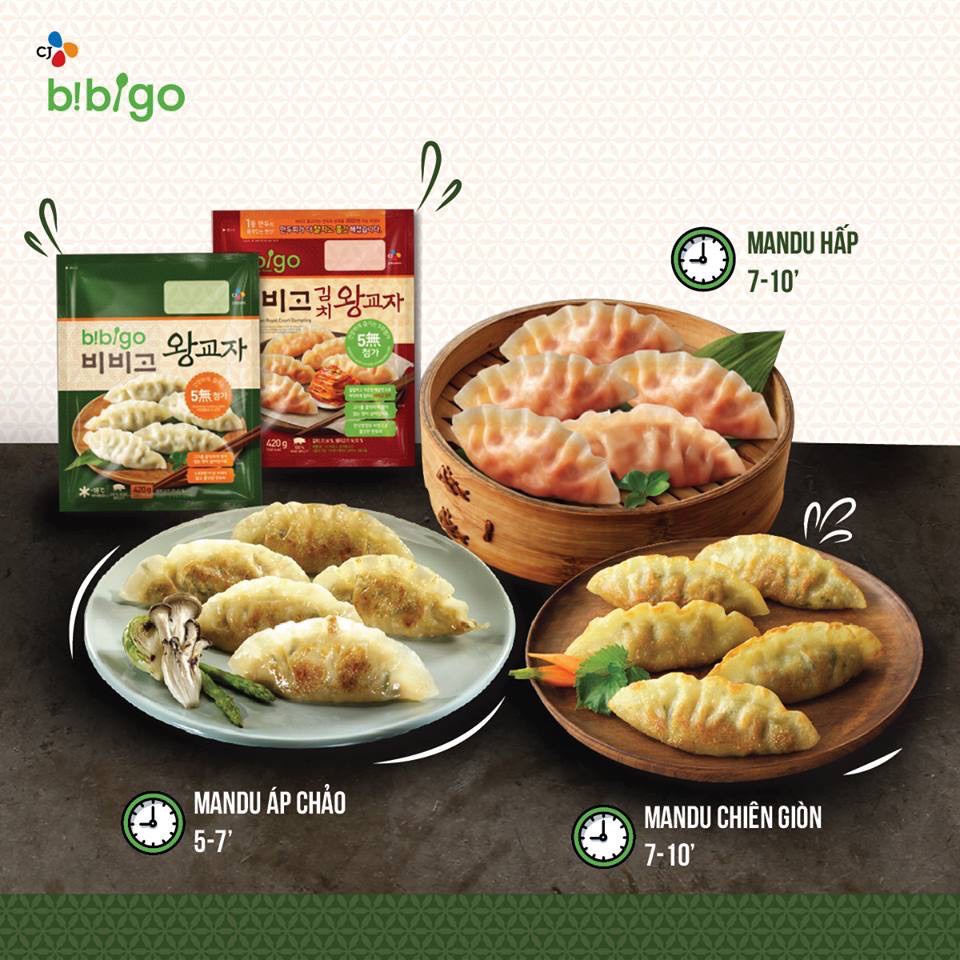 Bánh xếp mandu Bibigo 350g ( hải sản/thịt/thịt và bắp) | Shopee Việt Nam