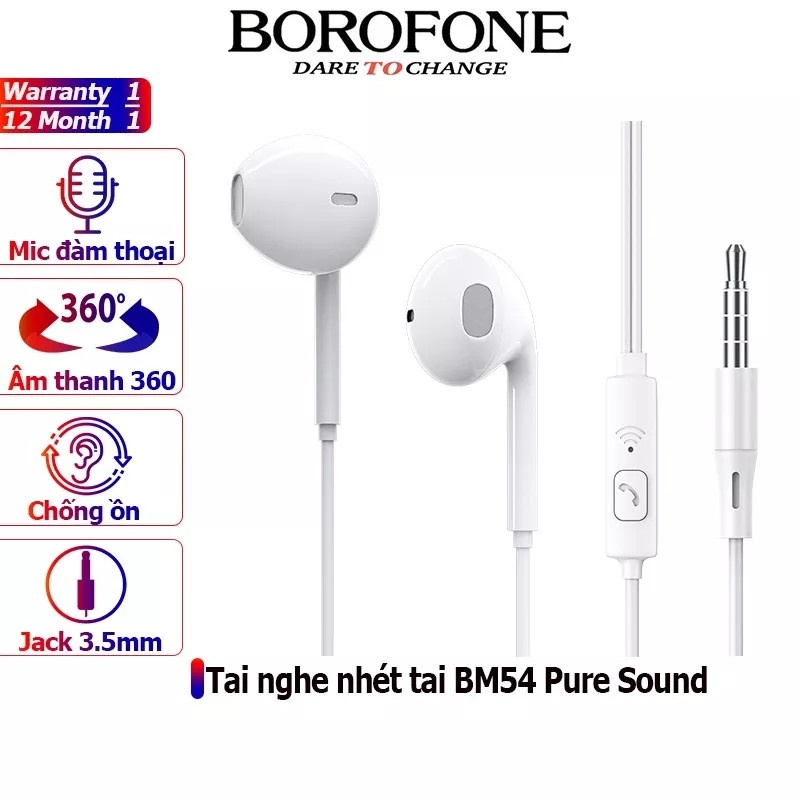 Tai Nghe Có Dây Borofone BM54 Nghe Hay, Tai Nghe Nhét Tai Có Mic, Chống ...