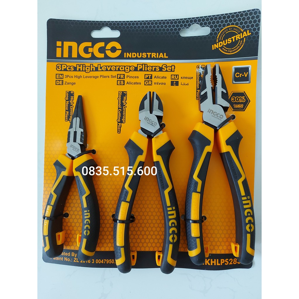 Bộ 3 kìm răng, cắt và nhọn cao cấp INGCO HKHLPS2831 | Shopee Việt Nam