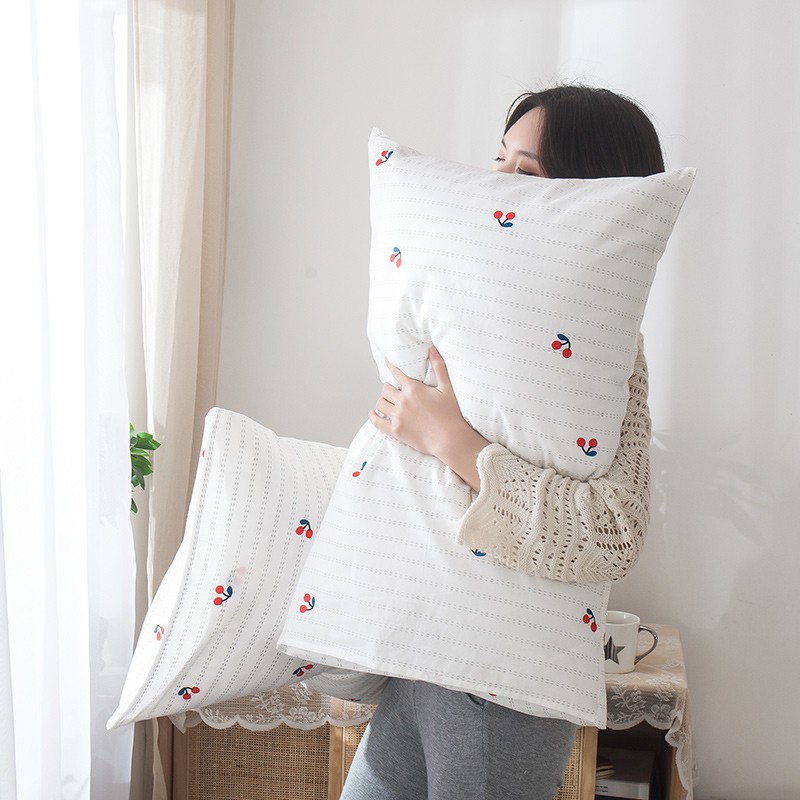 Bộ 2 Bao Gối 100% vỏ gối Cotton áo gối mềm Áo gối kẹo Có nhiều phong ...