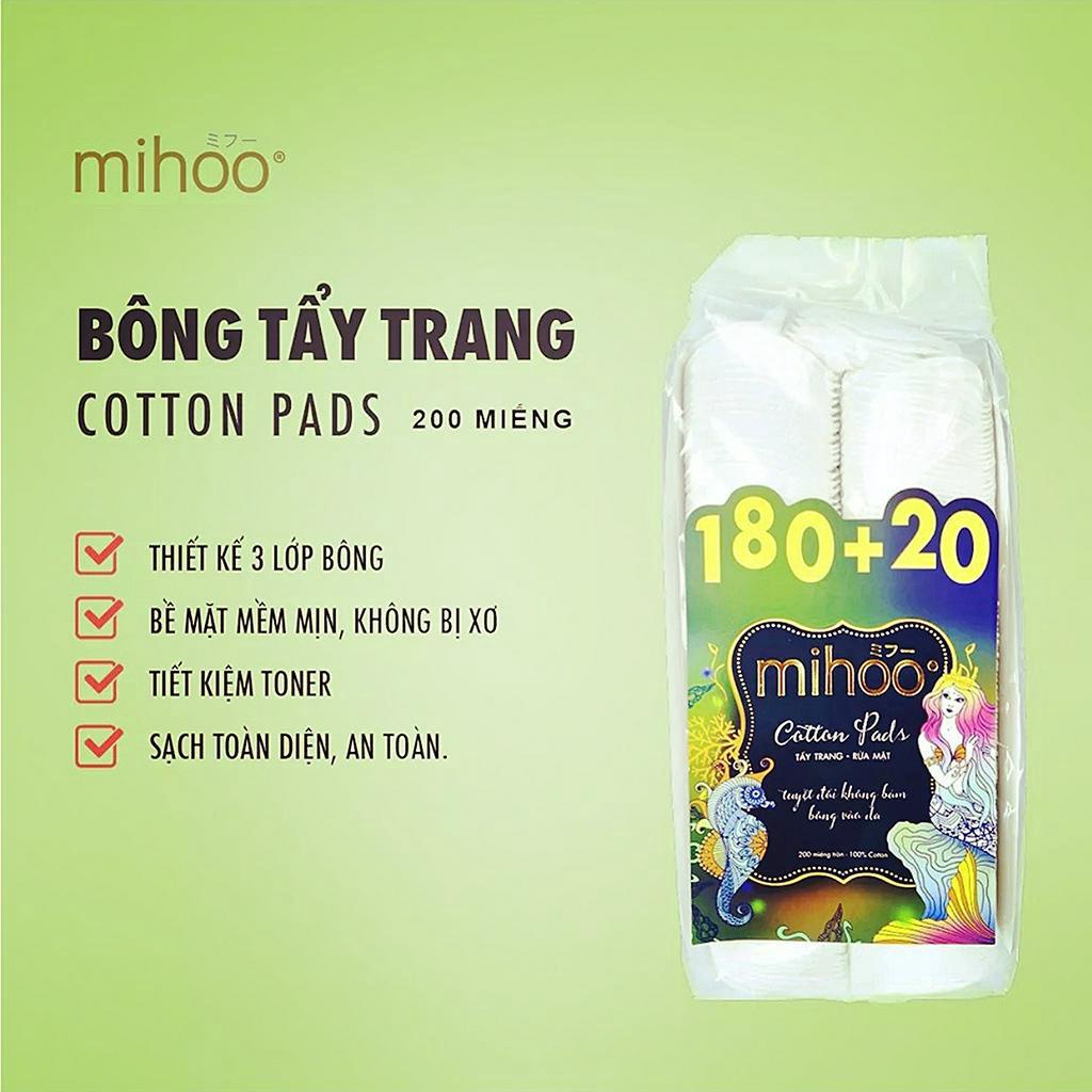 Bông Tẩy Trang Mihoo 180+20 COTTON PADS 200 miếng ( CHÍNH HÃNG ...